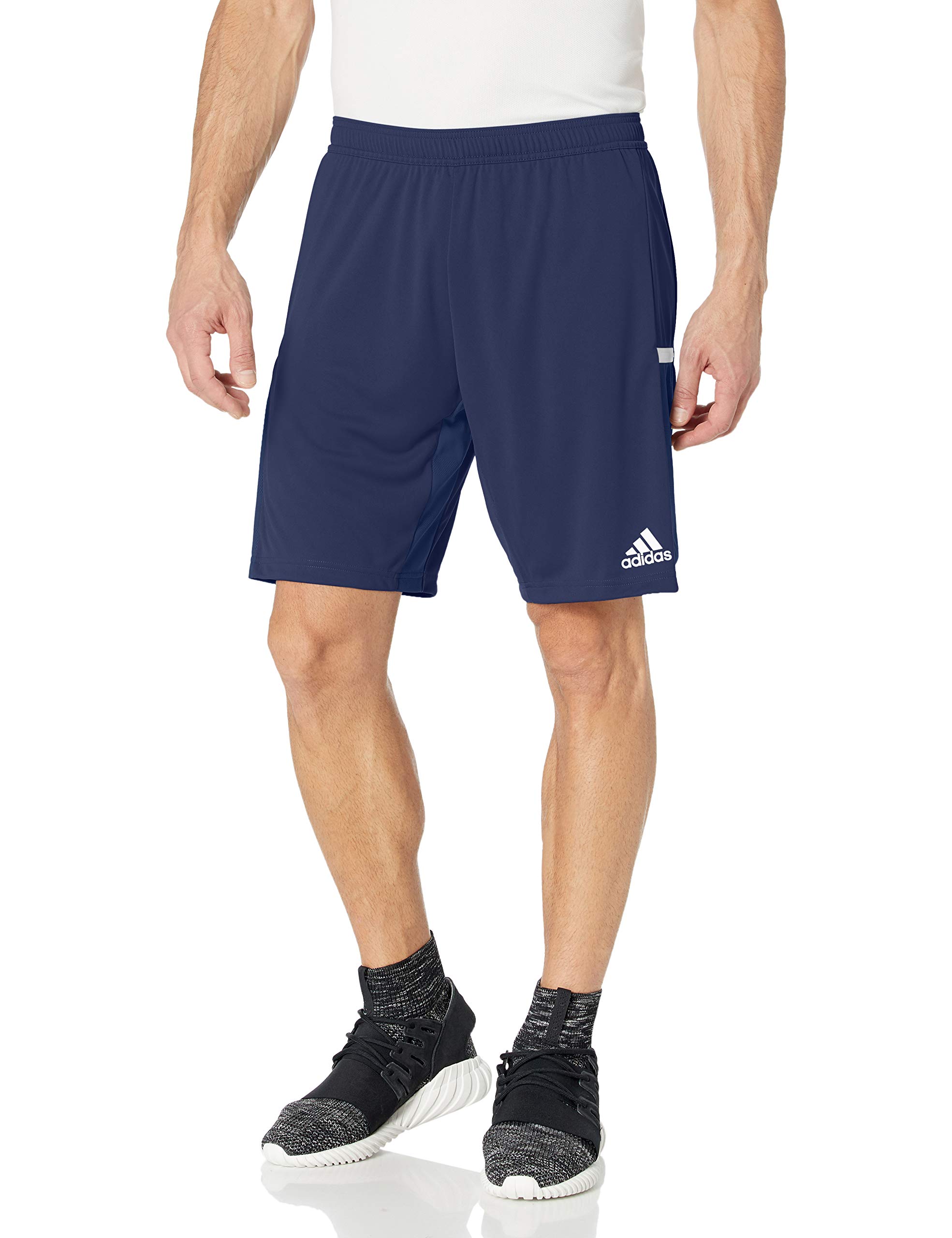 adidas Male Team 19 Knitted Shorts , Team Navy Blue/White , XL