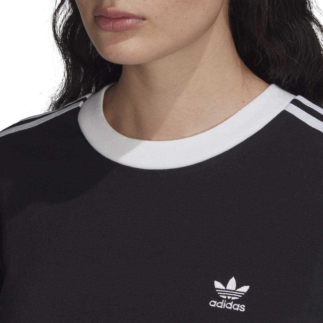 adidas Originals womens 3-Stripes Tee Black/White Small