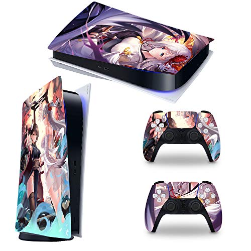 Anime Gunner Game PS5 Digital Edition Whole Body Vinyl Skin Sticker Decal Cover for Playstation 5 Digital Edition System Console and Controllers