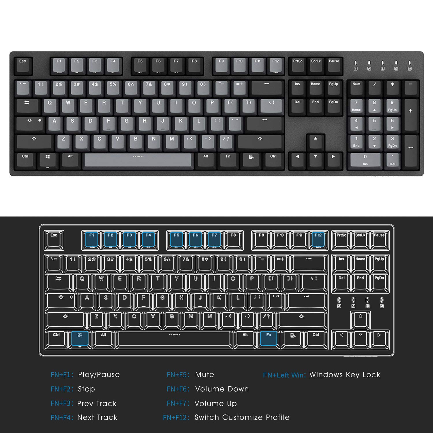DURGOD Heavy Duty Mechanical Keyboard with Cherry MX Brown Switches N-Key Rollover 104 Keys(PBT Keycaps) Type C Interface for Gamer/Typists/Office/Home (Space Grey,ANSI/US)