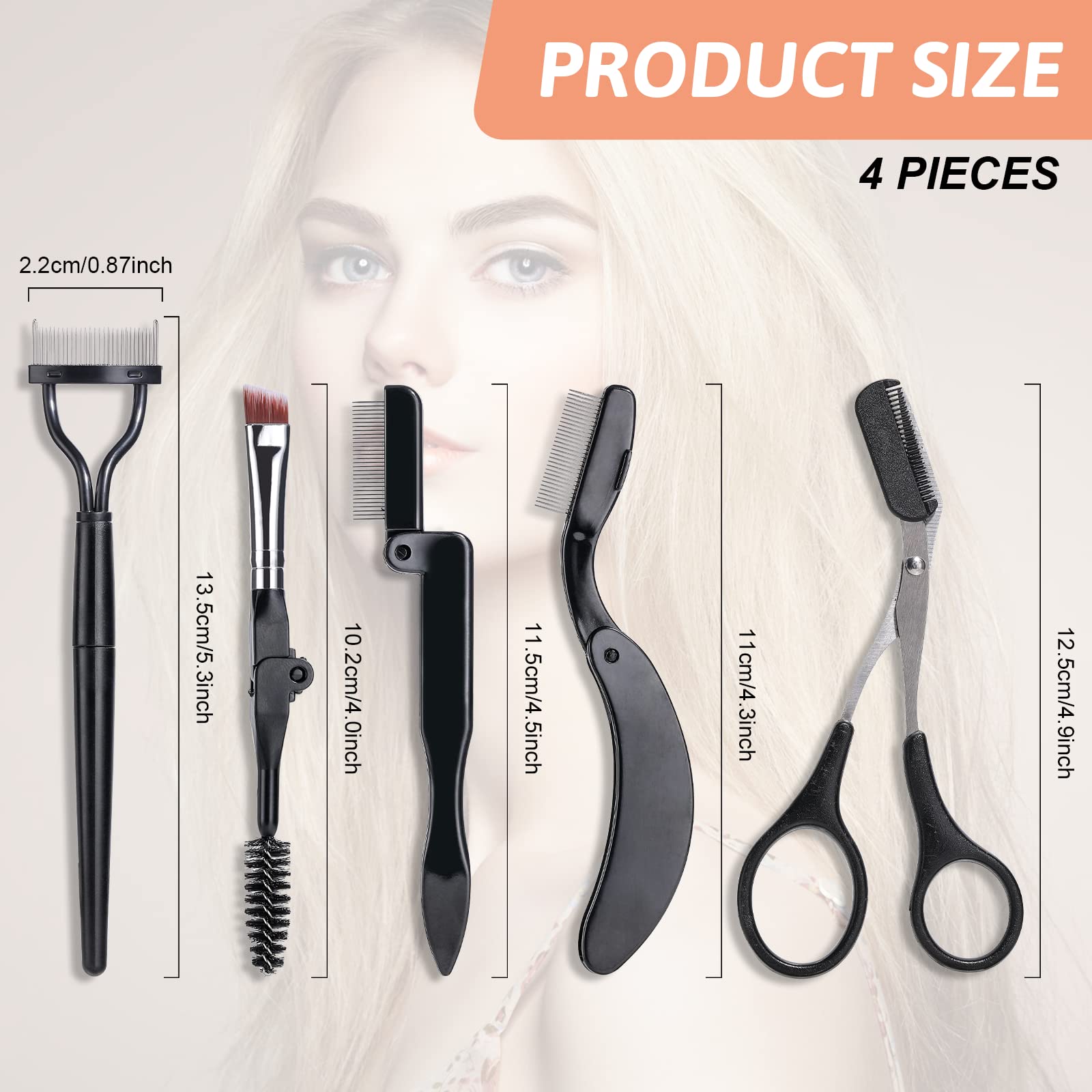 BS-MALL Eyelash Grooming Brush Foldable Eyelash Separator Mascara Eyebrow Scissors Applicator Eyebrow Comb Brush for Making Up Supplies(5 Pieces)