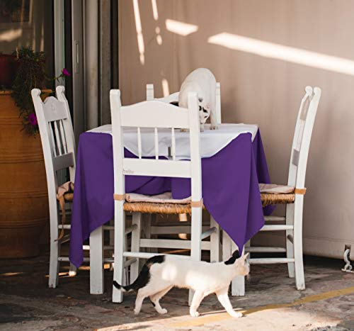 YLZYAA Tablecloth - 54 x 54 Inch -Purple-Square Polyester Table Cloth, Wrinkle,Stain Resistant - Great for Buffet Table, Parties, Holiday Dinner & More
