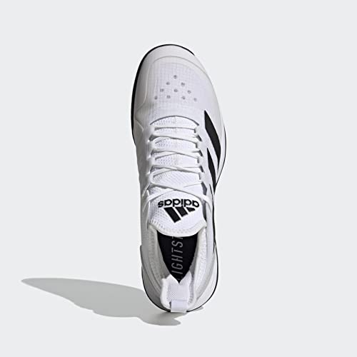 adidas Men's Adizero Ubersonic 4 Tennis Shoe, White/Core Black/Silver Metallic, 11