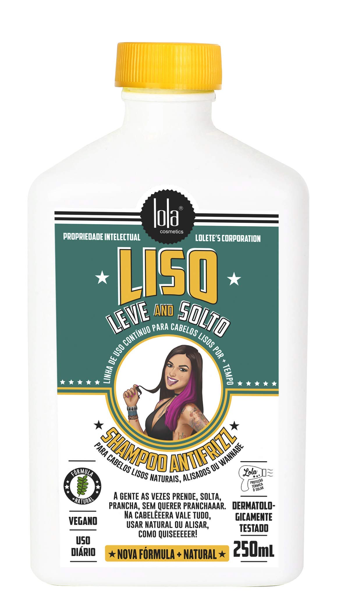 Lola From Rio - Liso, Leve and Solto - Shampoo Anti-Frizz, Clenses, Strengthens, Boost Growth, Moisturizes, and Adds Shine to Straight Hair 8.45 Fl Oz