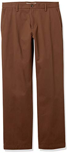 Amazon Essentials Men's Classic-Fit Wrinkle-Resistant Flat-Front Chino Pant (Available in Big & Tall), Brown, 30W x 30L