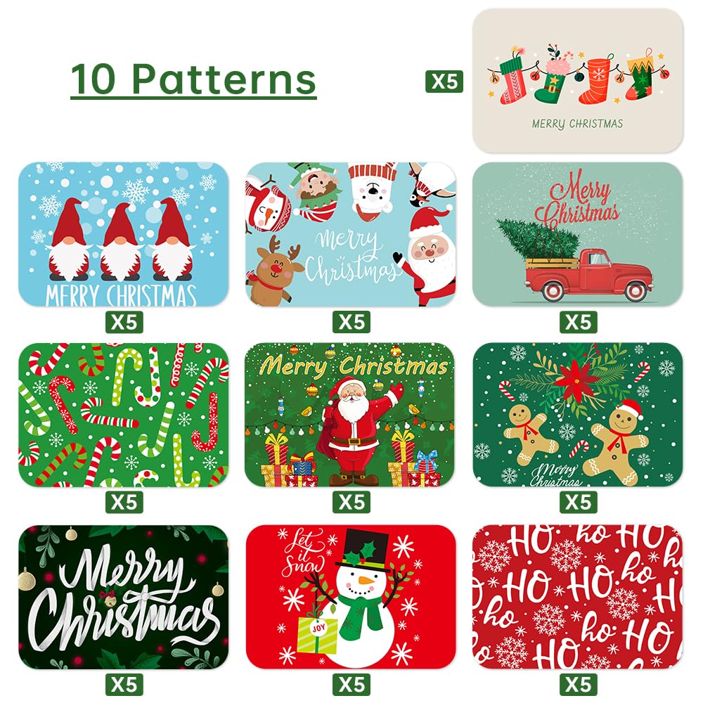 AKEROCK 50 PCS Christmas Cookie Tins with Lid, Foil Treat Containers for Holiday Gift Giving and Food Storage - Christmas Cookie Containers