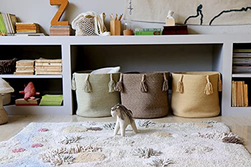 Lorena Canals Basket Woody Honey - Dk Honey, Lt Honey - Baskets - 9" x Ø 9" - 97% Cotton, 3% Other Fibres