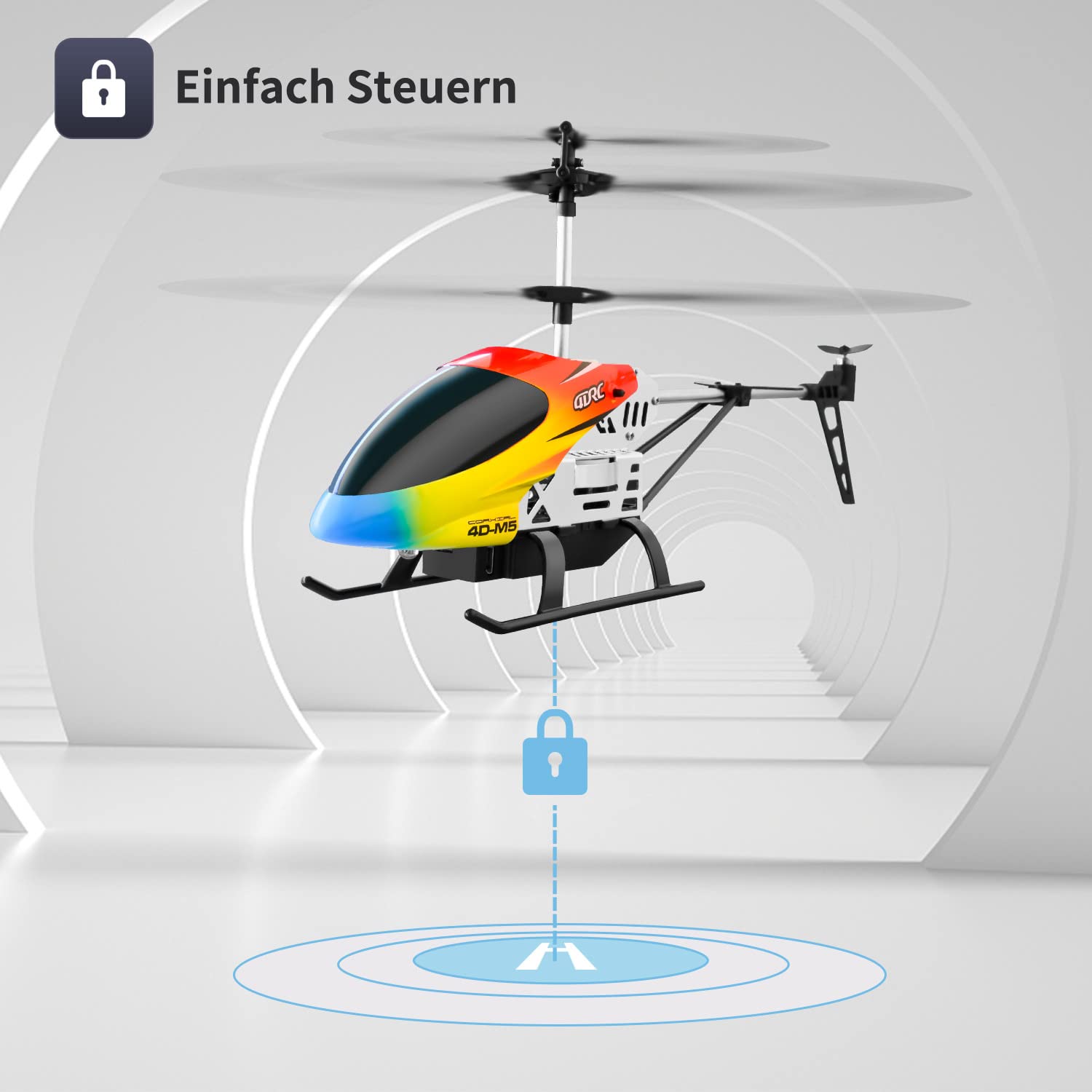 DRONEEYE M5 Remote Control Helicopter for Kids,Altitude Hold 2.4GHz RC Aircraft with Gyro for Beginner Hobby Toys,30 Min Play,Indoor Flying with 3.5 Channel,LED Light,High,Low Speed