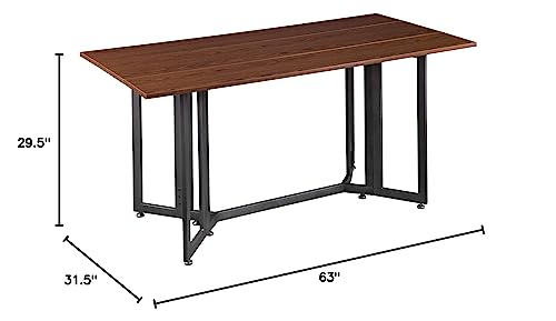 SEI Furniture Driness Drop Leaf Console to Dining Convertible Table, Dark Tobacco, Gunmetal Gray