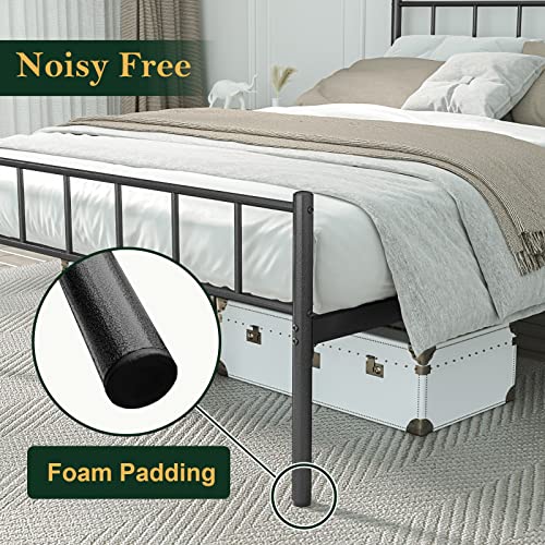 UYUK Queen Size Metal Bed Frame with Headboard, Large Storage Space Under The Bed, Heavy Duty Easy Assembly