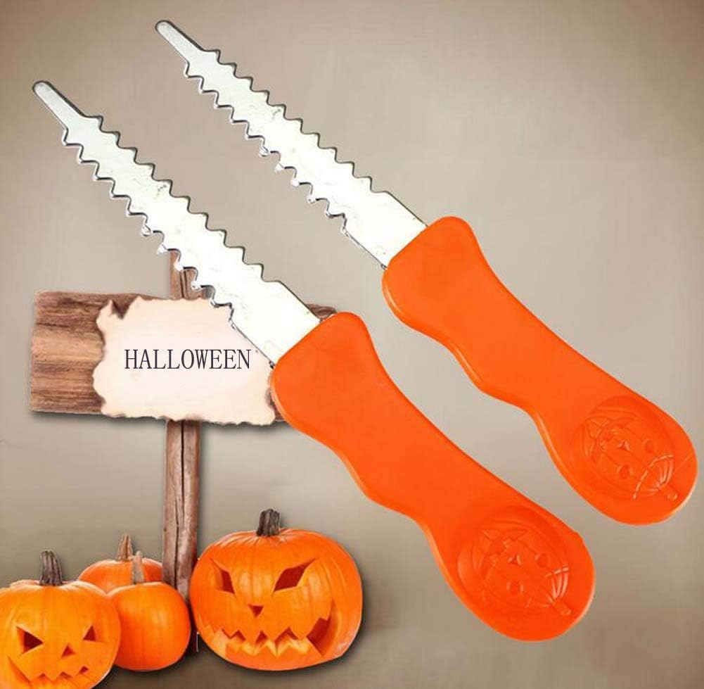 QHZHANG Pumpkin Carving Kit small kids Halloween Lantern Face Pattern Tools (Orange)