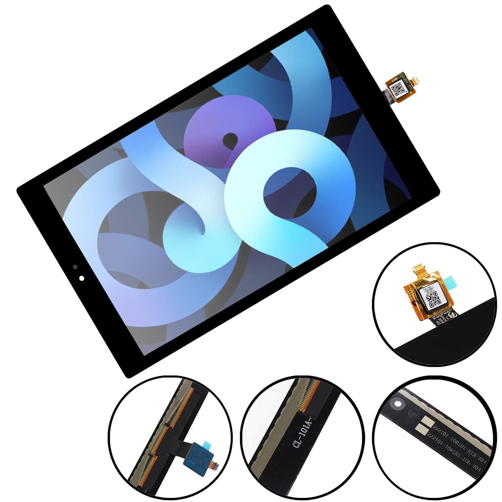 Alvar New Replacement Black Touch Screen Digitizer Repair Part for Amazon Kindle Fire HD10 HD 10 7th Generation SL056ZE 10.1 inch (Comes with Free Tools kit)