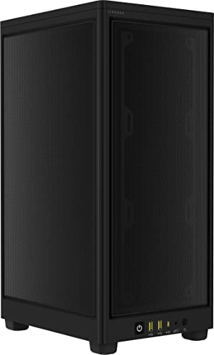 Corsair 2000D Airflow Mini-ITX PC Case - Mini-ITX Form-Factor - Steel Mesh Panels - Three-Slot GPU Support - Cooling-Optimized Interior - Modern Front Panel I/O - Black
