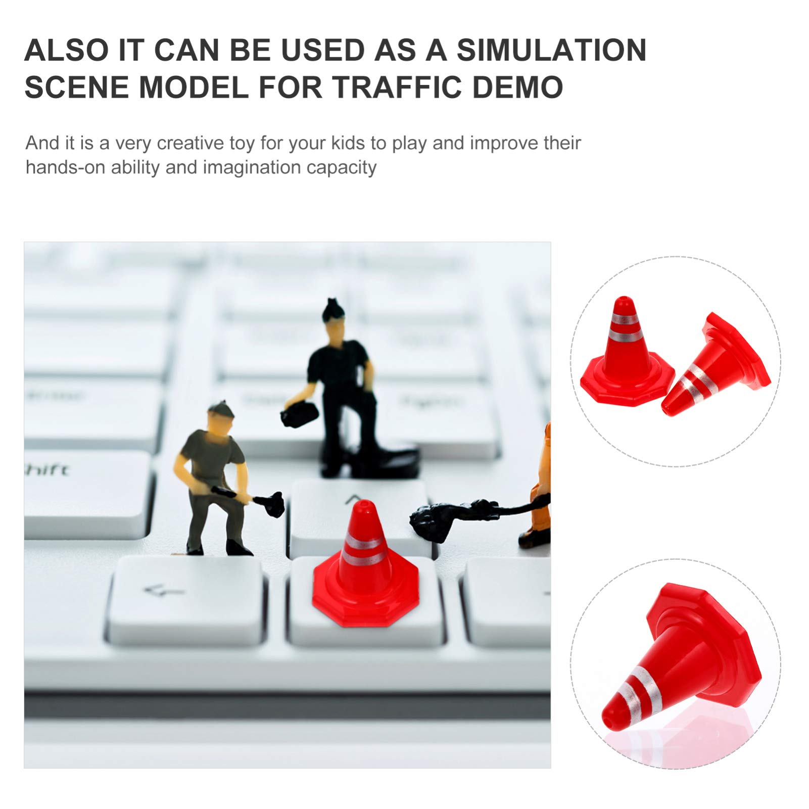 Kisangel 10pcs Sandbox Barricades Plastic Plastic Cone Plastic Traffic Sign Simulation Roadblock Plastic Roadblock DIY Roadblock Sand Table Roadblock Simulation Road Cone DIY Traffic Sign