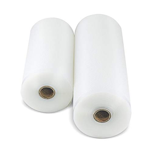 Vacuum Sealer Bags, 2 Rolls 11" x 50' and 8" x 50' Commercial Grade Sealer Saver Rolls for Foodsaver and Sous Vide