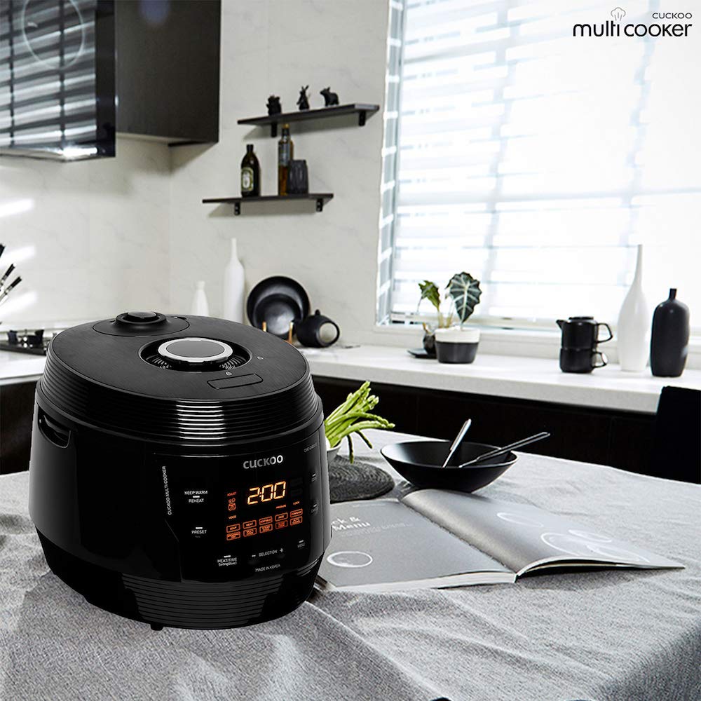 CUCKOO CMC-QAB501SB | 5QT. Standard 8-in-1 Pressure Cooker | 10 Menu Options: Slow Cooker, Sauté, Steamer, Yogurt & More, Made in Korea | Black