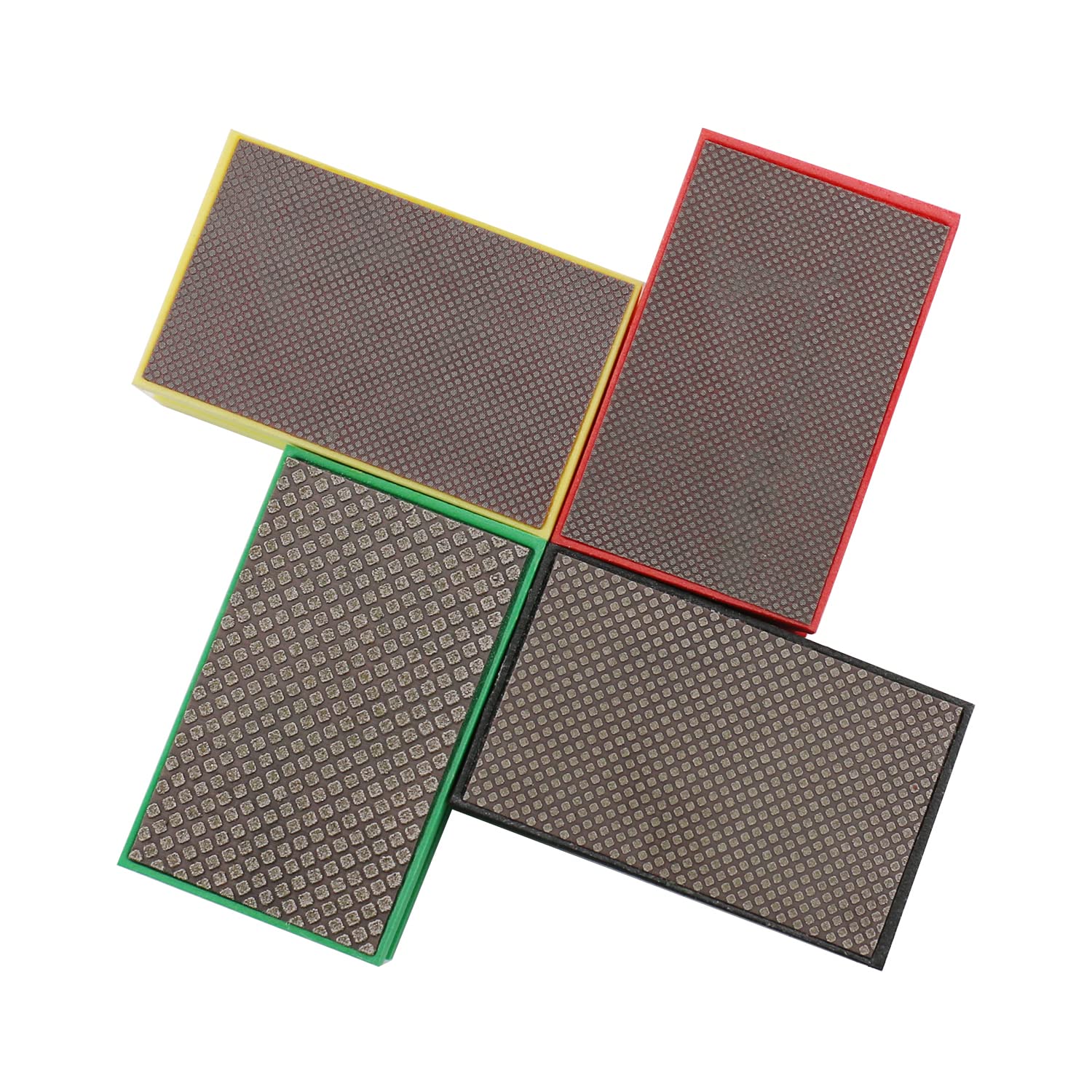 BSRTTOOL 4PCS Diamond Hand Polishing Pads Sanding Blocks Foam Backing for Tile Stone Marble Concrete Ceramics Granite Glass Wet Dry (4PCS)