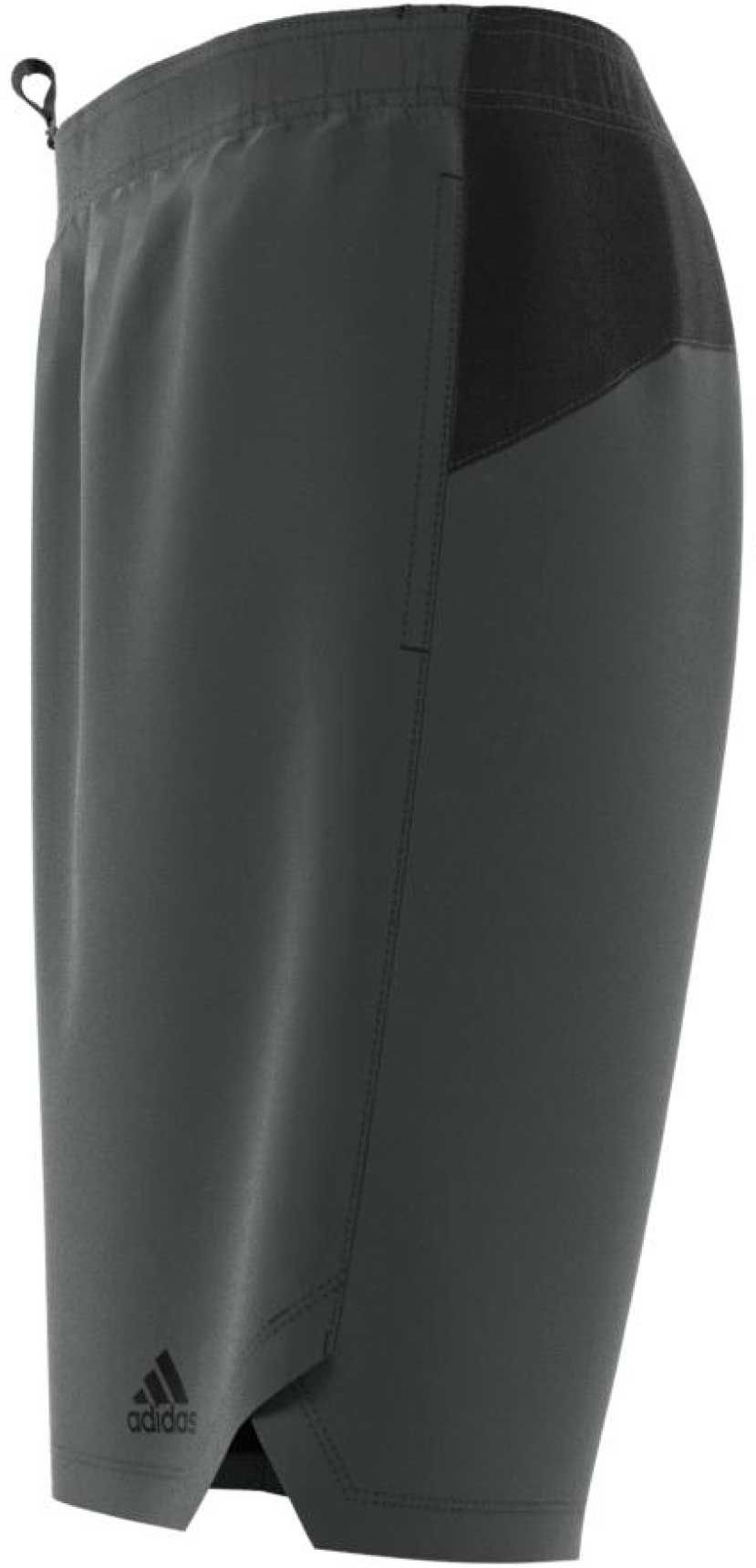 adidas Men's Axis Knit Elastic Waistband Athletic Training Shorts Dark Grey Heather/Black