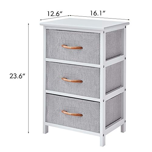 Nothers 3 Drawers Fabric Dresser Storage Organizer, Organizer Unit for Bedroom, Closet, Entryway,Living Room Furniture, Foom Decor,Hallway - Light Grey