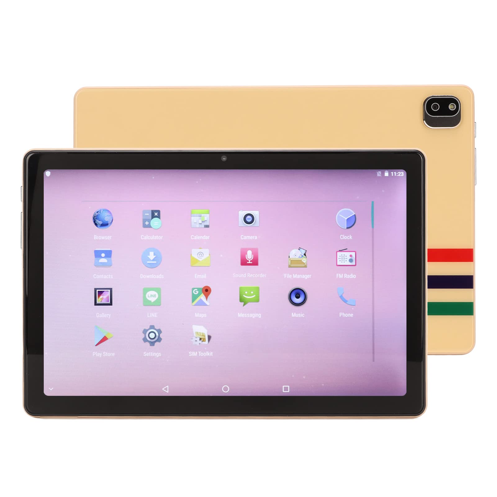 ASHATA 10 Inch Tablet Android 11, 4G Net Calls Talkable Tablet, 6GB RAM 256GB ROM, with 128G Memory Card, Front 5MP Rear 8MP Camera, 6000mAh Battery, WiFi BT Dual SIM, Octa Core CPU (Yellow US)