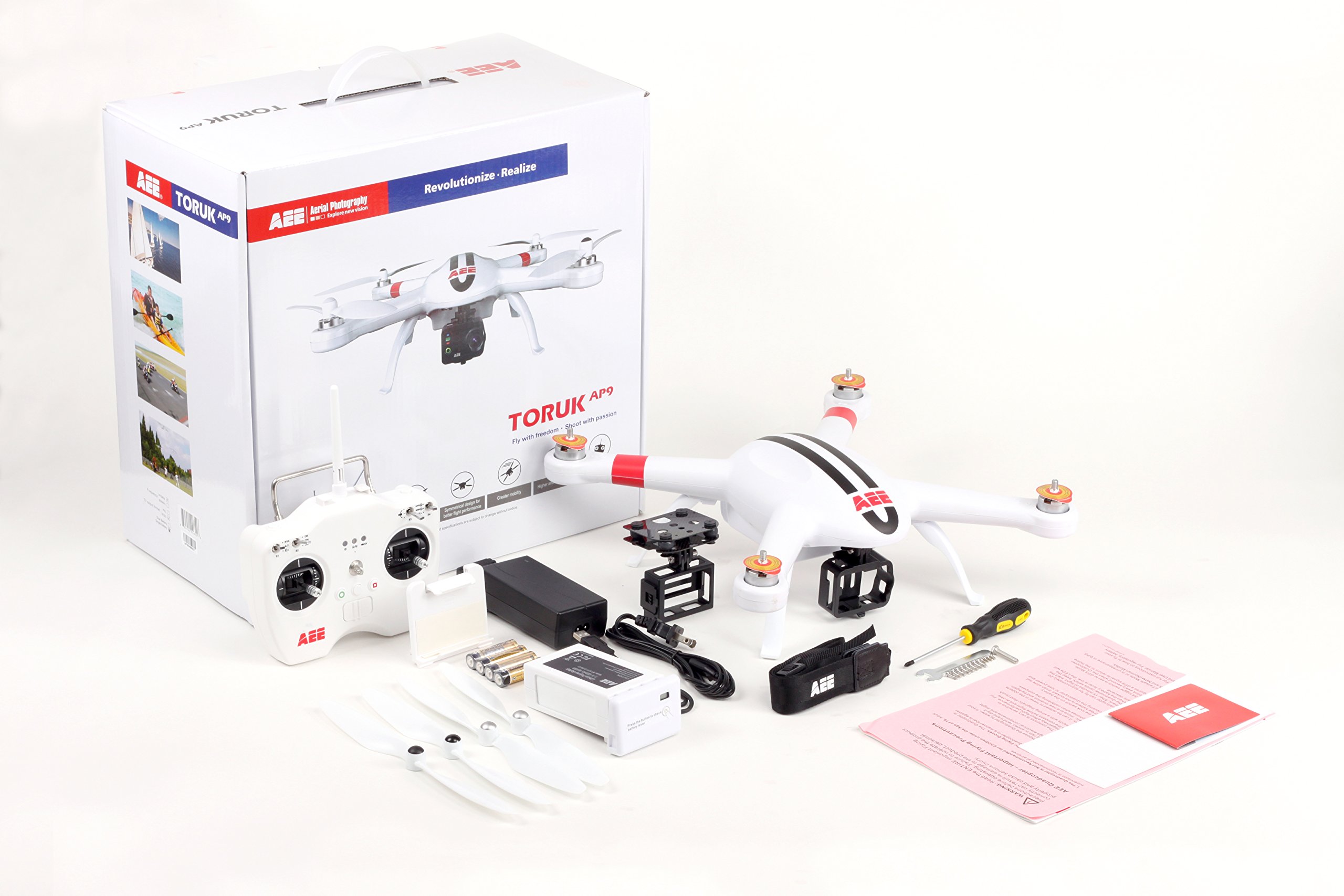 AEE Technology AP9 GPS Drone Quadcopter Aircraft System for AEE S-Series and GoPro Action Cameras (White)