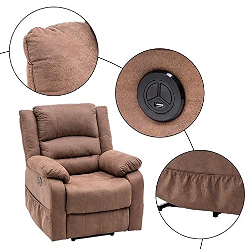 Angola AFLHYJK Electric Lift Function Recliner Massage Chair Light Brown Comfortable&Durable Fabric PU Easy Adjustment Ultimate Relaxation