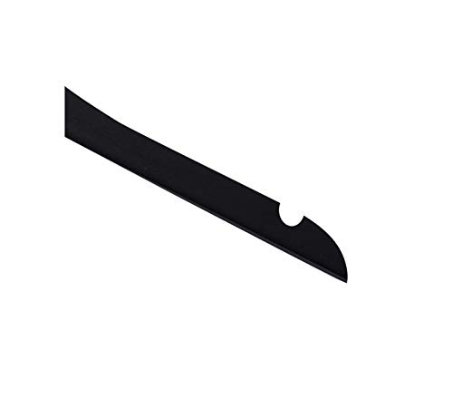 NAHANCO 8217CHNOBARHU 17” Wooden Top Hanger, Flat with Notches, Chrome Hook, Black (Pack of 25)