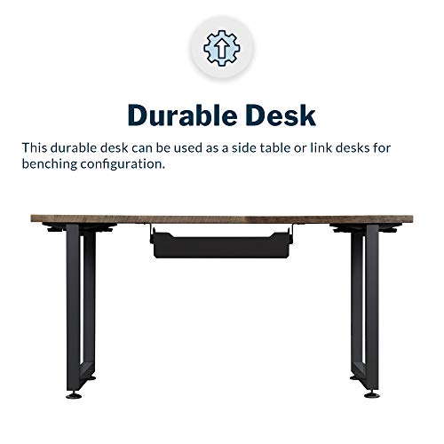 Vari Table 60x24 - Computer Desk with Durable Finish & Built-In Cable Management Tray - Modern Computer Furniture Table for Work or Home Office - Stand-Alone Workstation or Side Table (Reclaimed Wood)