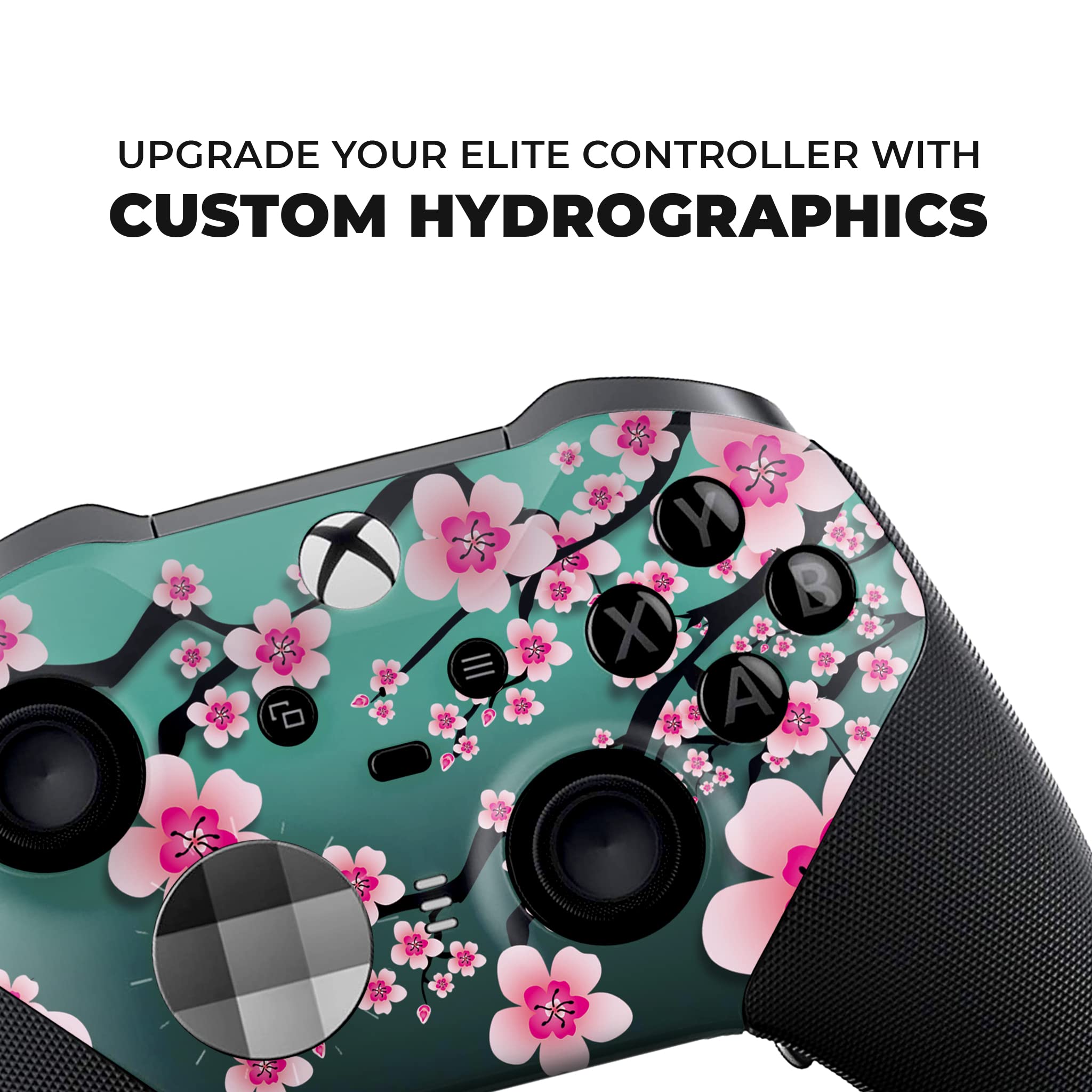 DreamController Cherry Blossom X-box Elite Controller Series 2 Limited Edition Custom Elite Series 2 Controller for X-box One/Series X/S. with Advanced Hydro-Dip Paint Technology (Not Just a Skin)