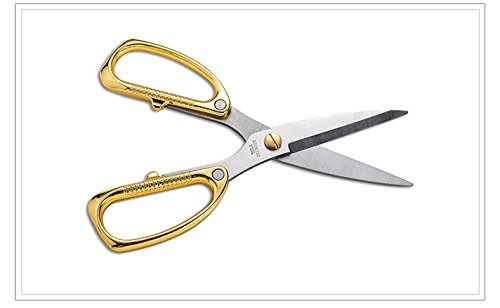 Premium Handle Utility all Purpose Golden Scissors, Gold Kitchen Shears or Ribbon Cutting Scissors- Household Stainless Steel Golden Scissors - Multi-Purpose Stainless Steel Sharp Blades (8 inch)