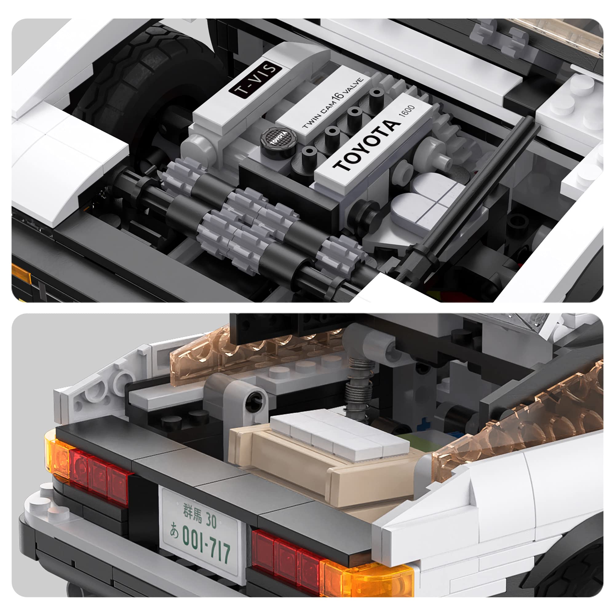 dOMOb Toyota AE86 Trueno Car Building Kit – Initial-D 25th Anniversary – Realistic Model 1:12 Car Build Blocks Set – 1324 pcs – Bricks Toys for 8+ Age Kids & Adults – for Boys, Hobbyist, Collector