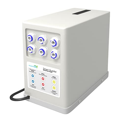 AQUATICLIFE Smart Buddie Booster Pump for 50-100 GPD Reverse Osmosis Water Filter Systems RO/DI Units, White, 12 Piece Set (540292)