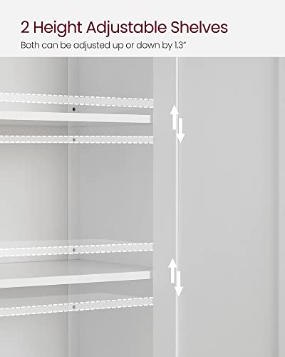 VASAGLE Bathroom Floor Storage Cabinet, Bathroom Storage Unit with 2 Adjustable Shelves, Bathroom Cabinet Freestanding, 11.8 x 23.6 x 31.5 Inches, White UBCB60W
