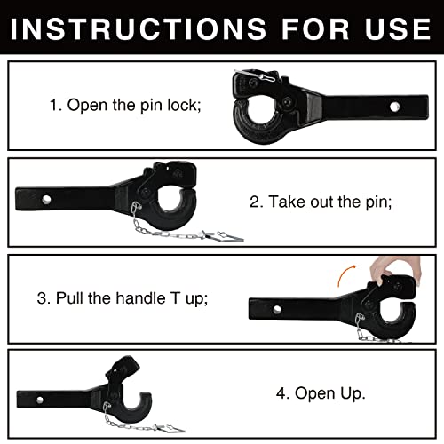 ONLTCO Pintle Hitch Receiver Hook 10 TON for 2β Hitches Hitch Hook Military Receiver 20000lbs