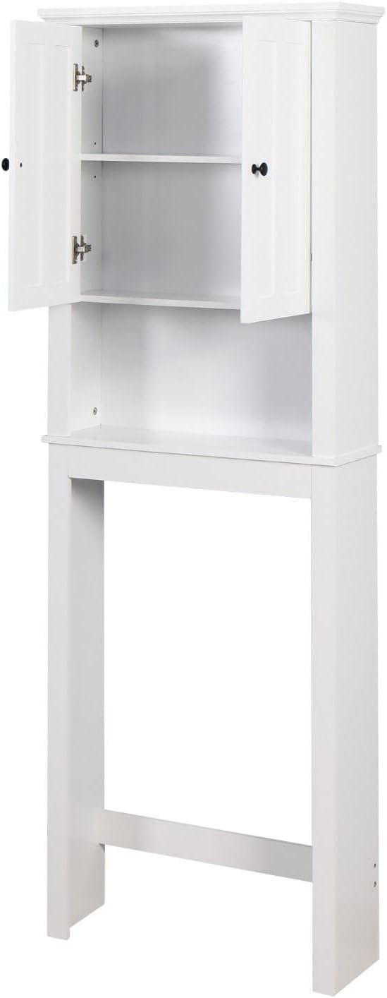 BAIVAKON Over-The-Toilet Space Saver Cabinet,Freestanding Tall Slim Bathroom Organizer Cabinet with Adjustable Shelf