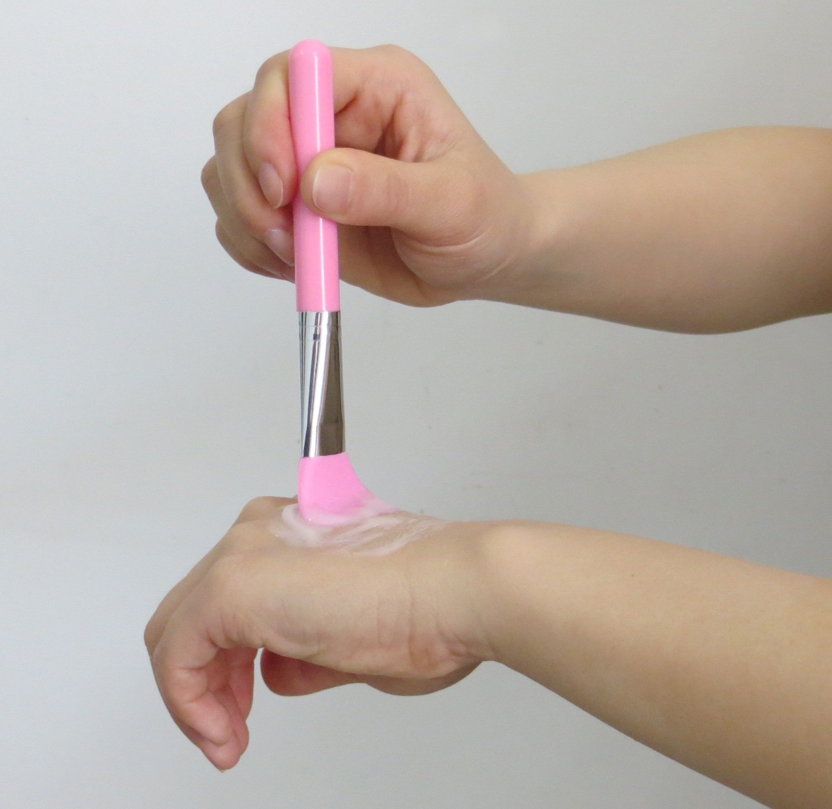 LORMAY 9 Pcs Silicone Makeup Brush Set: Applicator for Face Care, Eyeliner, Eyebrow, Eye Shadow, Lip Makeup and UV Epoxy Resin Crafts (Pink)