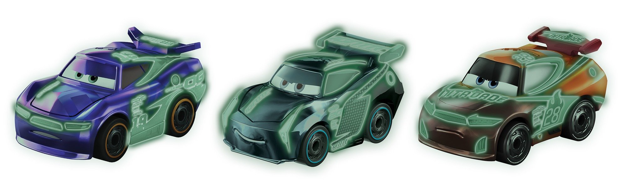 Disney Pixar Cars Mini Racers Glow-in-the-Dark Series 3-Pack
