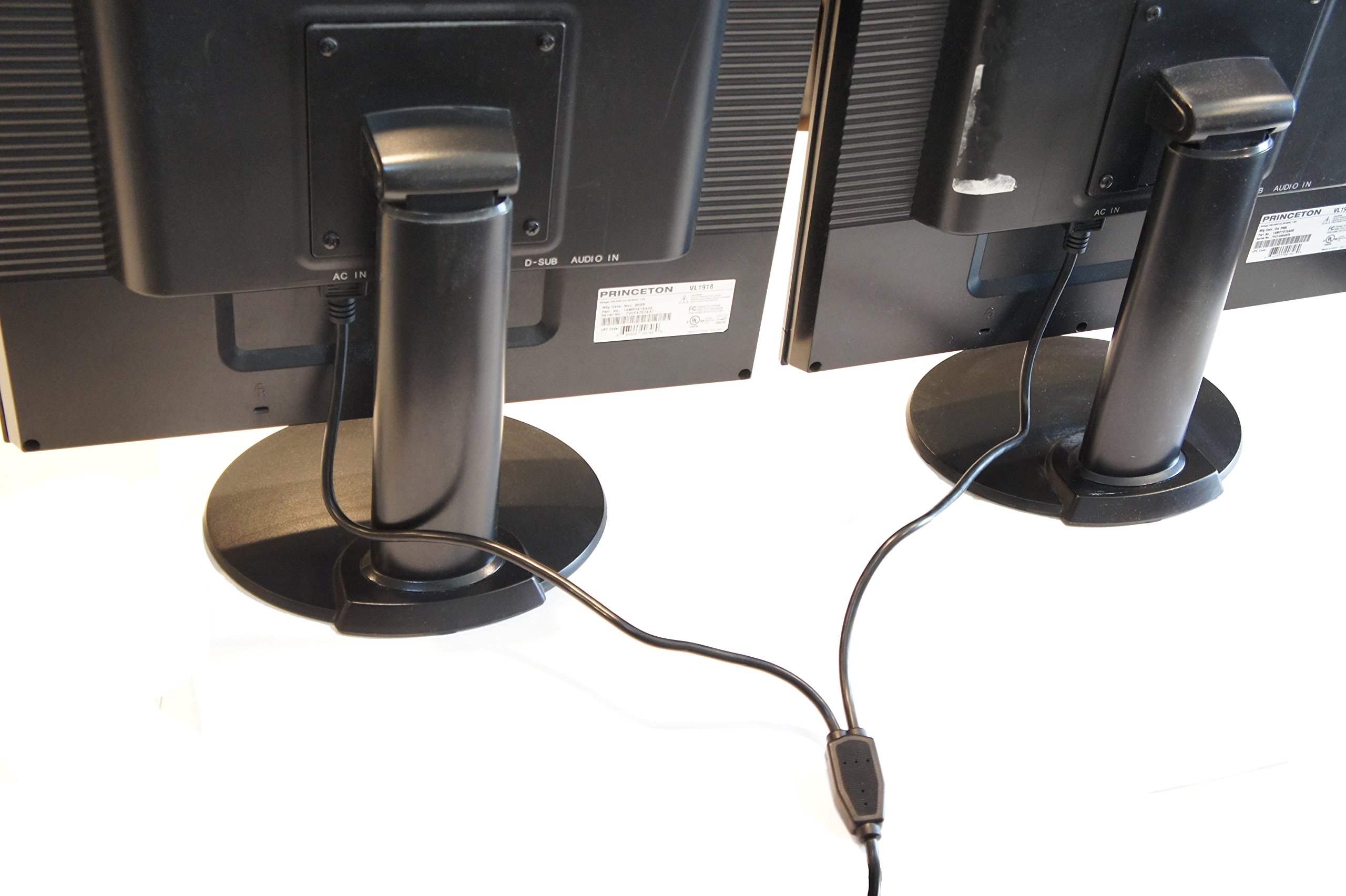 Dual Monitor Computer Screen Power Cord Cable 6 Foot AC 3 Prong Power Cord