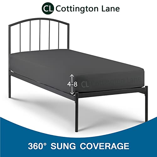 Cot Sheets Set (30" X 75") 4 PCs 400 Tc with 6 Inch Deep Pocket Dark Grey Solid - Cot Sheets for Daycare/Folding Bed/Rollaway Bed/Camp Bunk Beds/RVs/Guest Beds cot Sheet Set