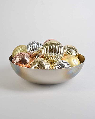 Serene Spaces Living Rustic Iron Bowl – Sturdy Oil Slick Iron Bowl with Iridescent Rainbow Spots – Vintage Accent Piece for Home or Office - Versatile Bowl Makes a Great Gift, 8.25” D x 2.5” H