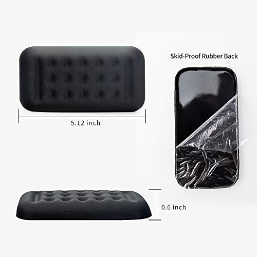 Mouse Wrist Rest Pad Padded Memory Foam Hand Rest Support for Office, Computer, Laptop, Mac Typing and Wrist Pain Relief (5.12 inch, Black)