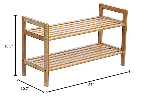 Oceanstar 2-Tier Bamboo Shoe Rack, Brown, SR1309