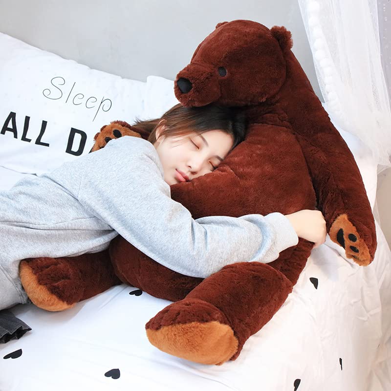 MIAOHAHA 23.6in Dark Brown Teddy Bear Plush Toy Simulation Djungelskog Teddy Bear Stuffed Animal Doll Home Decor Gift for Kids and Friends (23.6inch/60cm)
