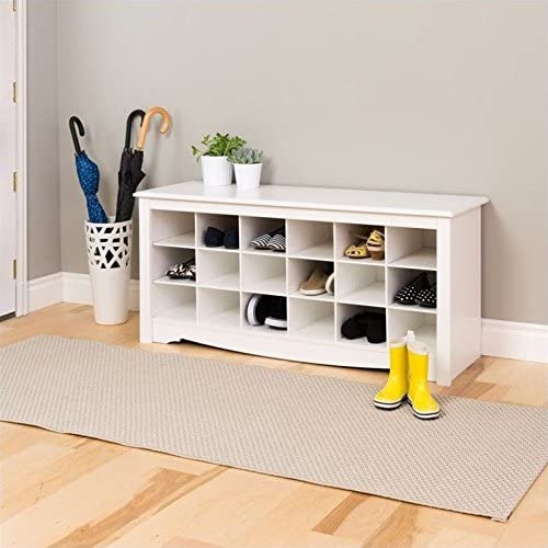 PREPAC White Shoe Storage Cubbie Bench