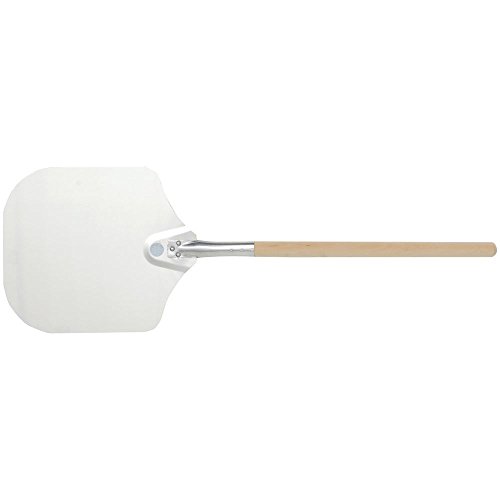 American METALCRAFT, Inc. "3512 35.5"" Aluminum Pizza Peel with 19"" Wood Handle, 12"" x 14"" Medium Blade", Silver