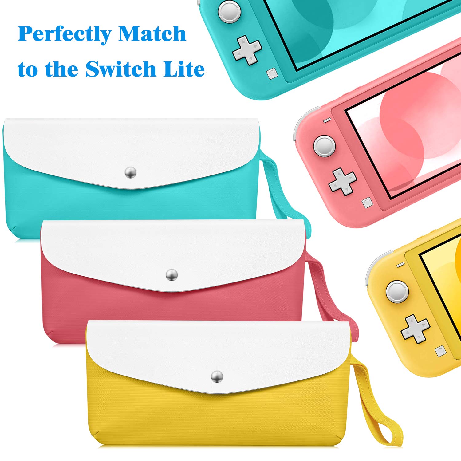 Fintie Carrying Case for Nintendo Switch Lite 2019 - Portable Travel Bag Protective Sleeve Pouch w/ Side Pocket, Game Card Slots, Holding Strap for Nintendo Switch Lite and Accessories, Marble Pink