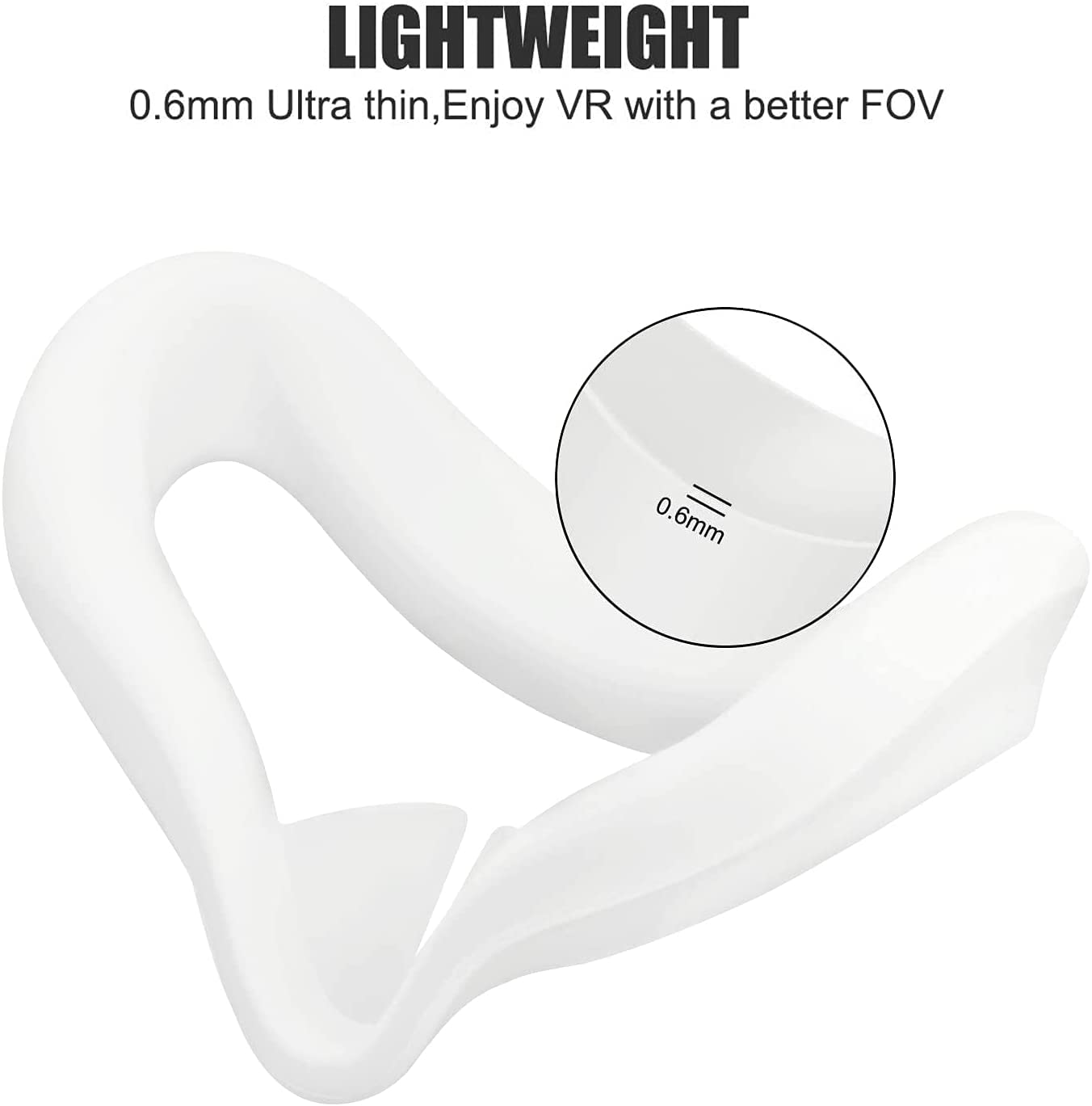 Accessories for Oculus Quest 2 VR Face Cover, 2 pcs, Premium Silicone, Sweatproof Washable Ergonomic Skin-Friendly Hygiene Enhanced Gaming, Facial Cushion for Meta Quest 2 VR Headset, White + Black