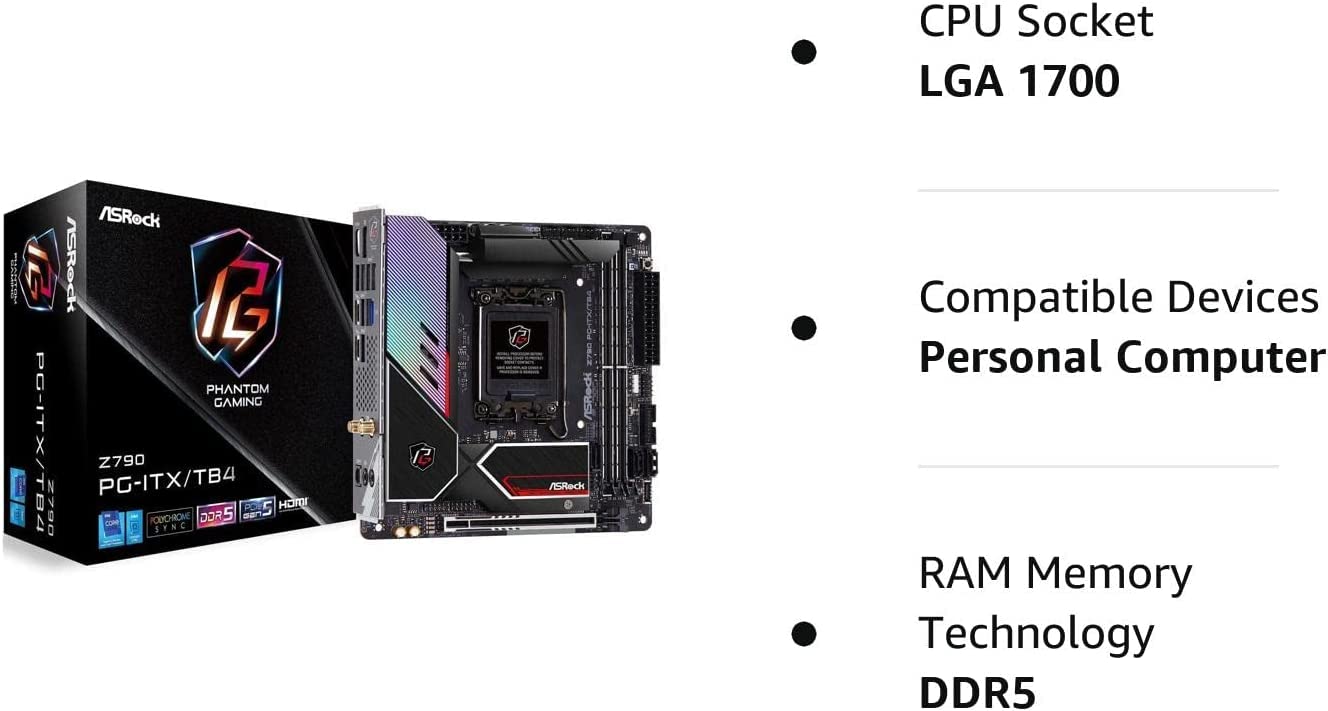 ASRock Z790 PG-ITX/TB4 Intel SOCKET1700 Motherboard
