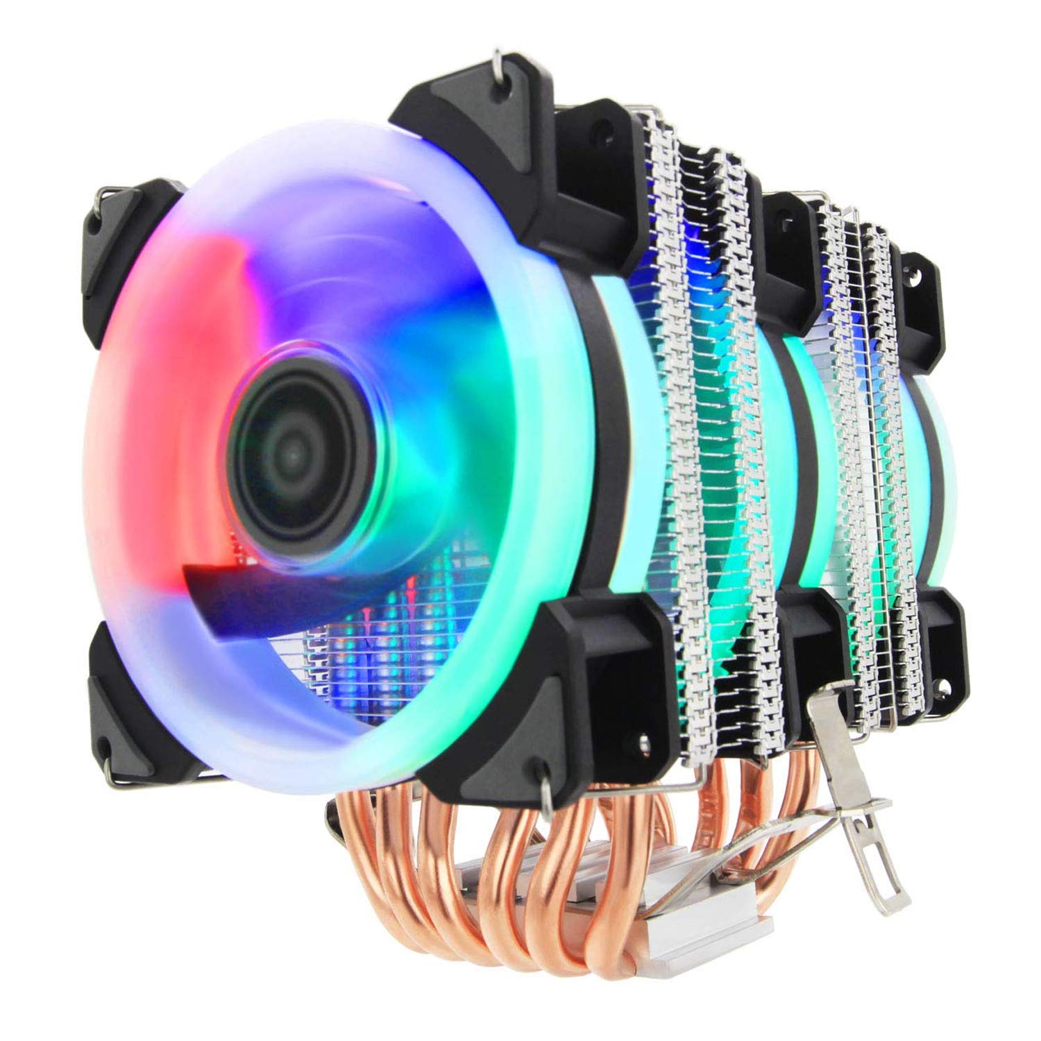ALSEYE CPU Cooler, 90mm RGB CPU Fan 6 Heatpipes CPU Air Cooler 4 Pin Computer CPU Cooling Fan Radiator for Intel & AMD Motherboard CPU Cooling Easy Installation