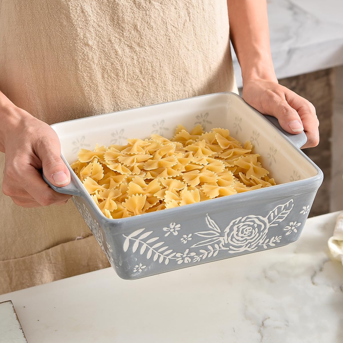 Wisenvoy Baking Dish 8x8 Baking Pan Brownie Pan Casserole Dish Hand-Painted Casserole Dishes For Oven Lasagna Pan